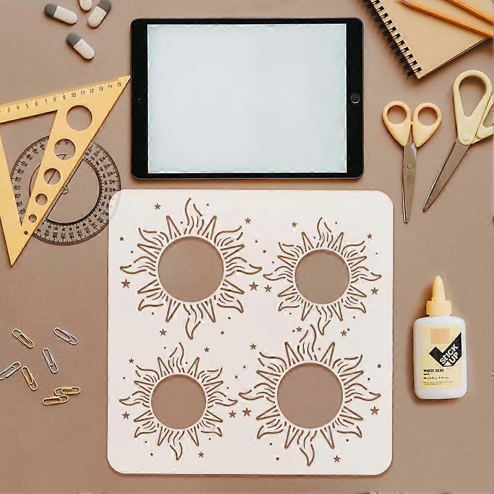 Bohemia Sun Drawing Stencil 11.8x11.8inch Reusable 4 Styles Boho Sun ...