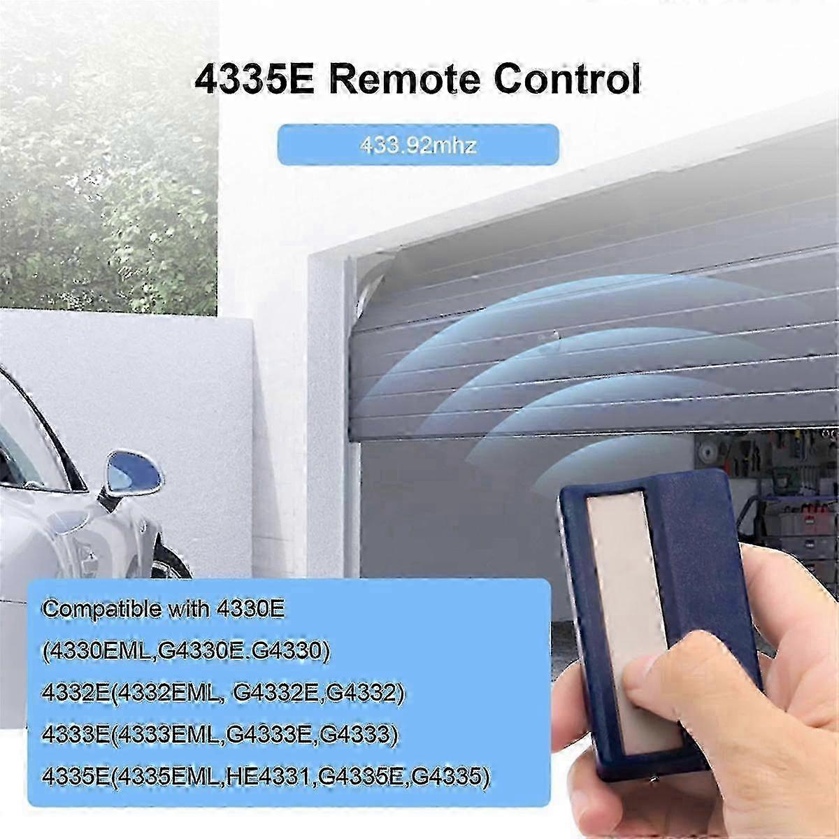 Radio Remote Control for Garage Door Opener,Compatible for 4335E,433.92 ...