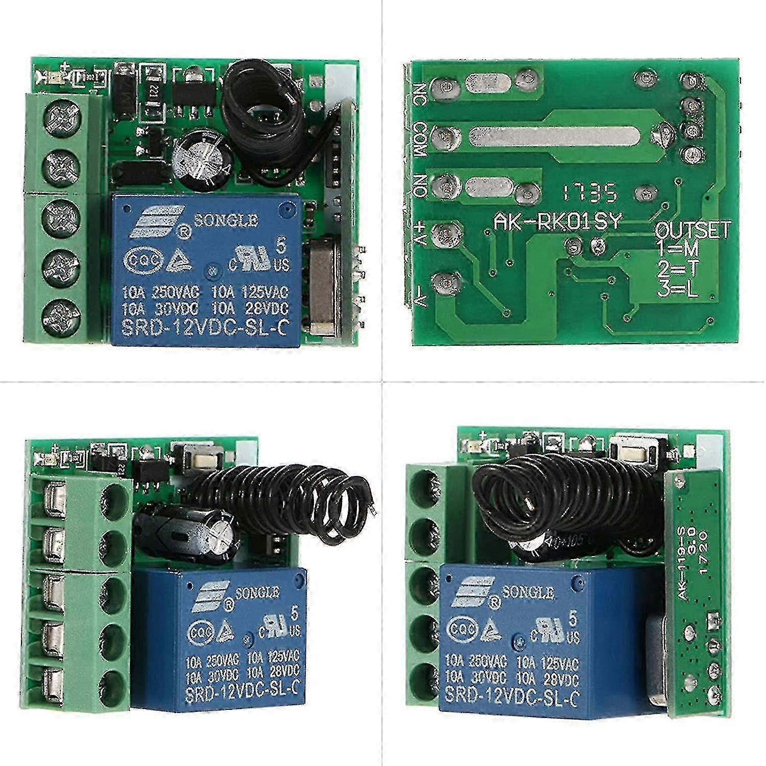 Wireless Remote Switch Relay Transmitter Receiver 433mhz Dc 12v 1ch ...