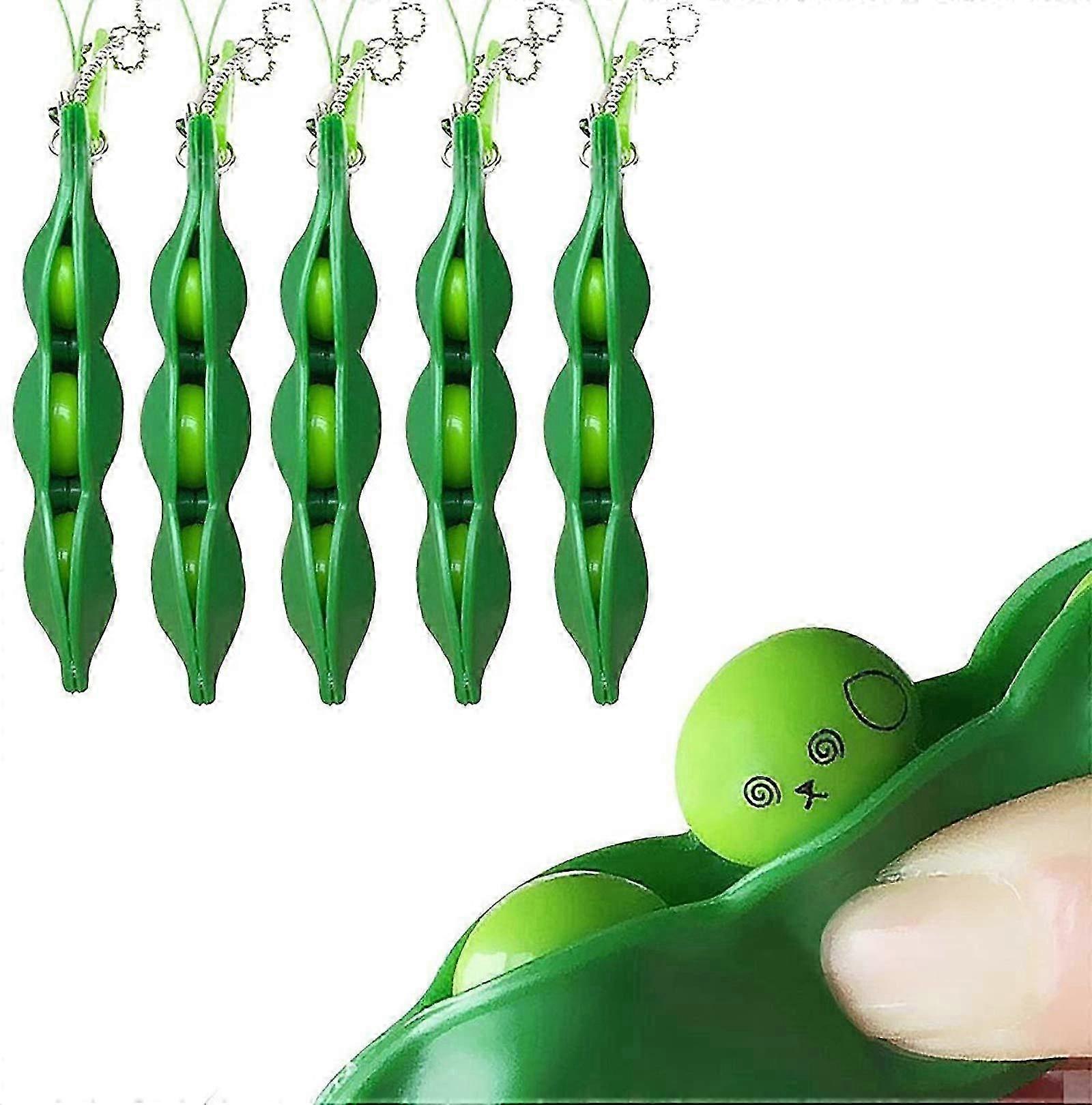 Cute Yellow Bean Charm Keychain, 5pcs Pressed Bean Pendant for Phone ...