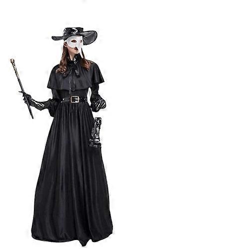 Halloween Adult Medieval Steam Punk Crow Mouth Plague Doctor Costume ...