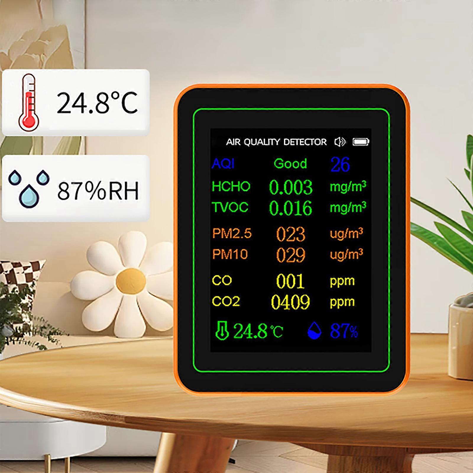 Air Quality Pollution Meter with Buzzers Tester 2.8in Display Air ...
