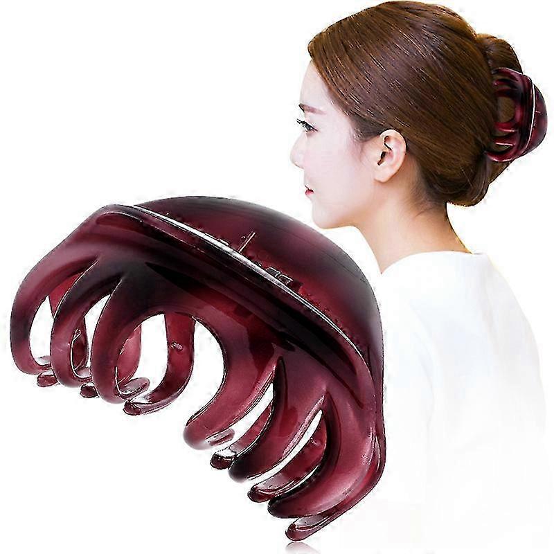 Grip hair accessories wine red, non-slip grip Large crystal plastic ...