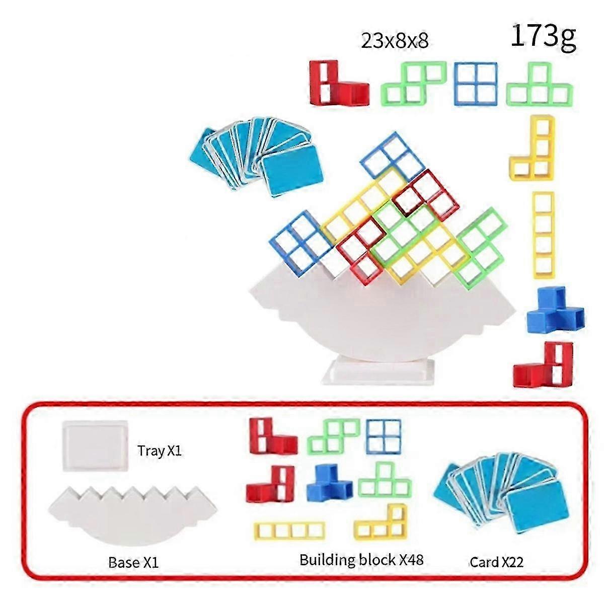 48PCS Tower, Fun Balance Stacking Building Blocks Board Game for ...