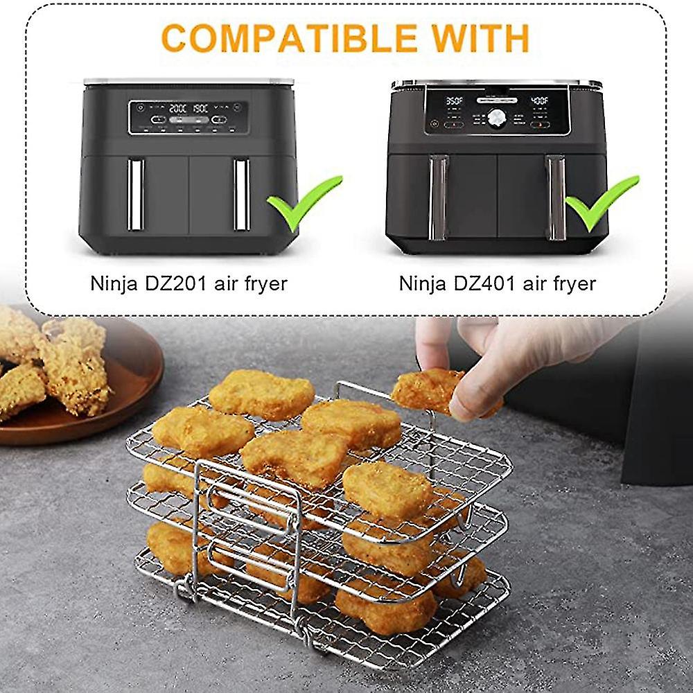 Air Fryer Rack For Ninja Dual Air Fryer 304 Stainless Steel Multi-layer ...