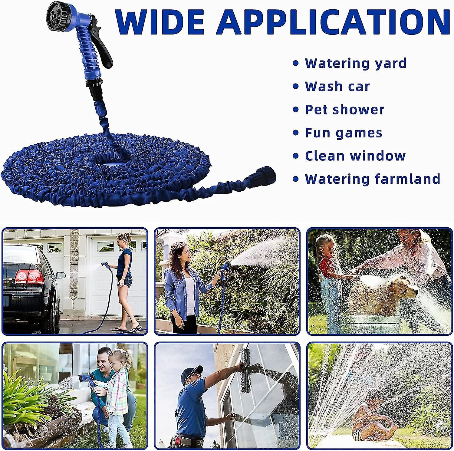 30m Extendable Garden Hose, Light And Flexible Portable Garden Hose ...