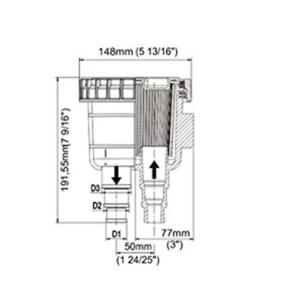 Marine Raw Water Intake Strainer Seawater Boat Plumbing Fittings ...