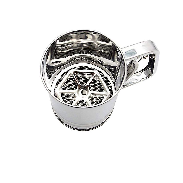 Flour Sifter Stainless Steel Double Layers Flour Sieve Cup Fine Mesh ...