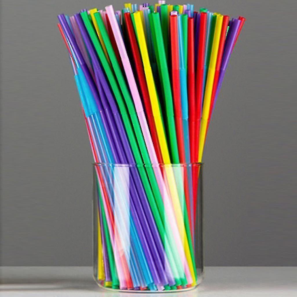 100/200/500 Flexible Plastic Drinking Straws, Extra Long Colorful ...