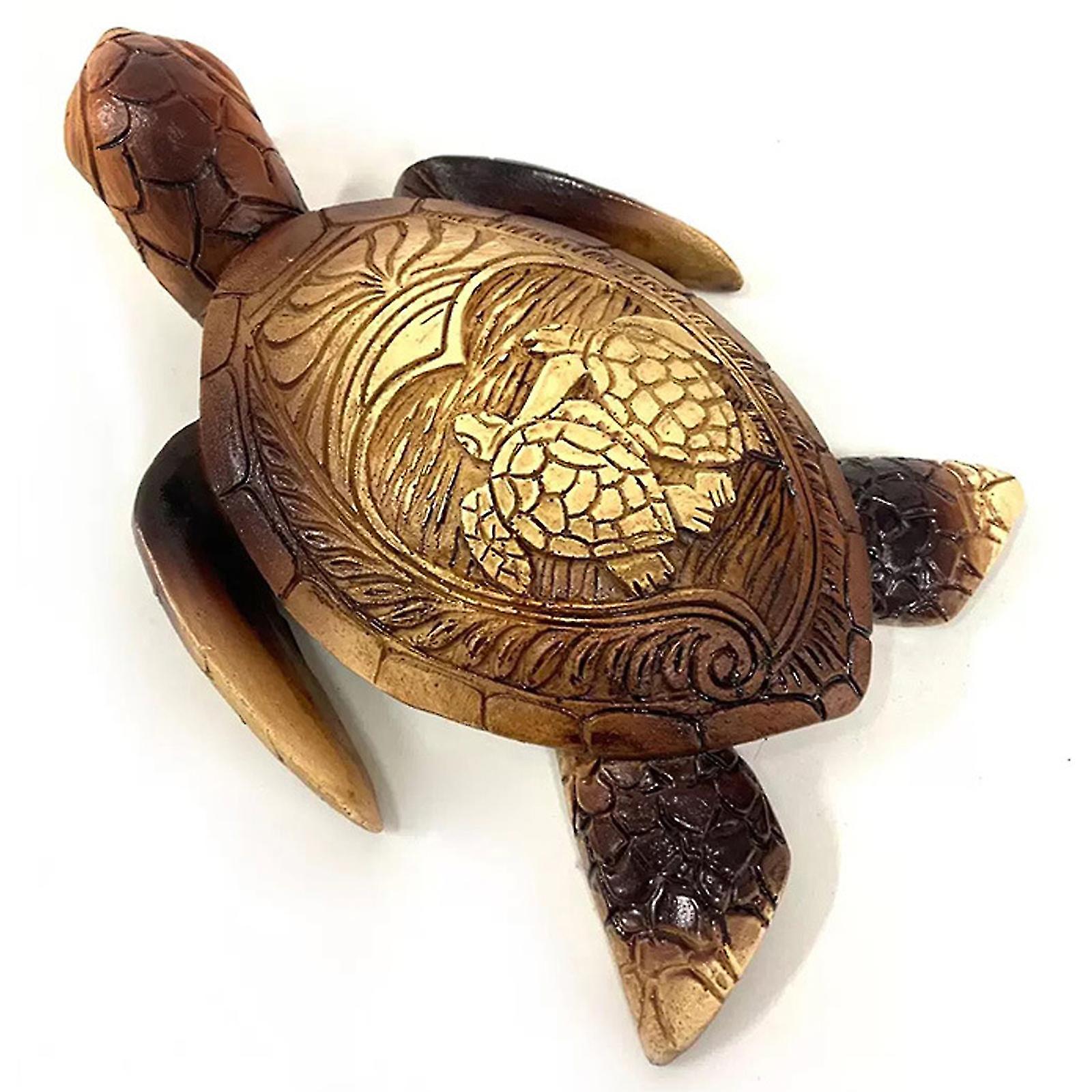 Hawaiian Turtles Wooden Hand Carved Turtle Statue Simulation Animal ...