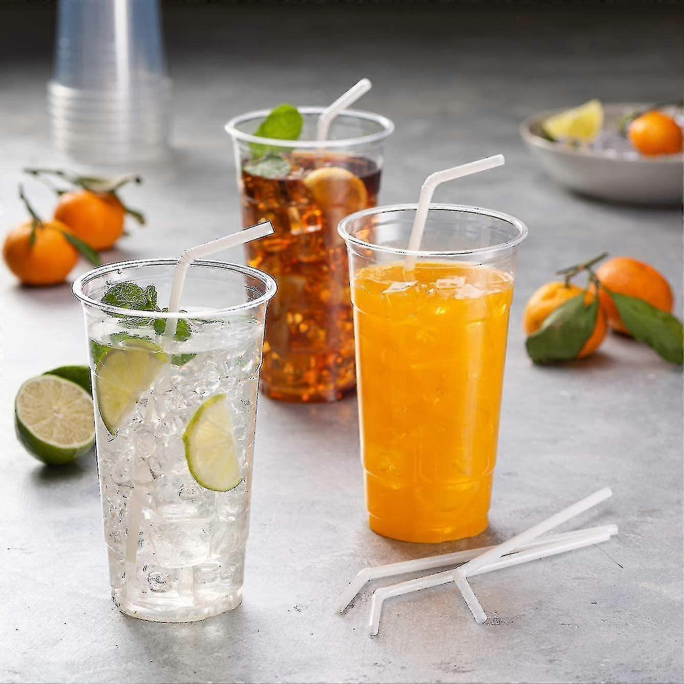 200 Pcs Flexible Plastic Drinking Straws, Extra Long Colorful ...