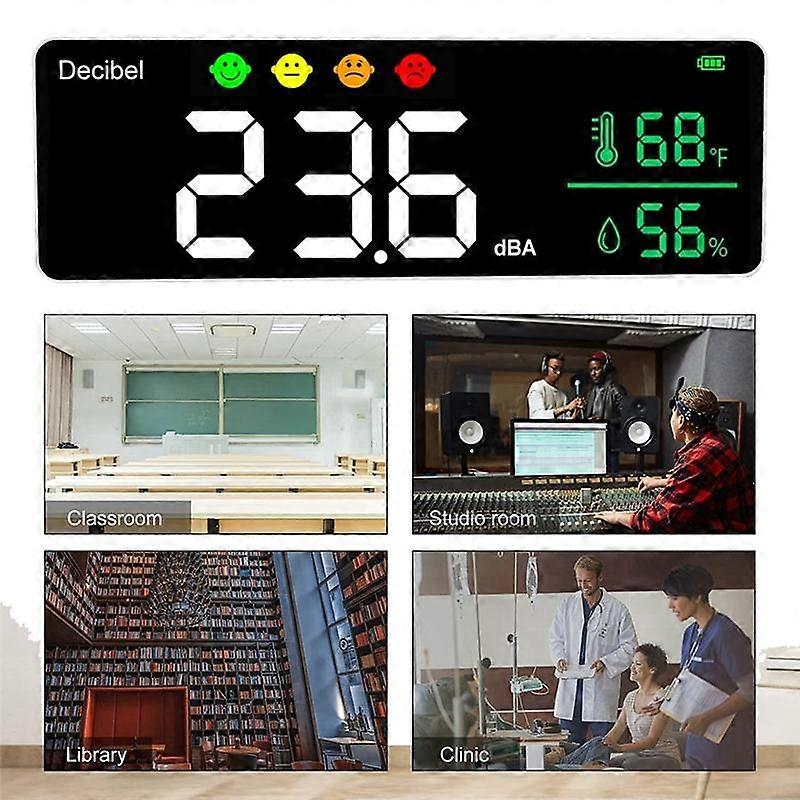 Decibel Meter Wall Hanging Sound Level Meter 30-130DB Range LED Display ...
