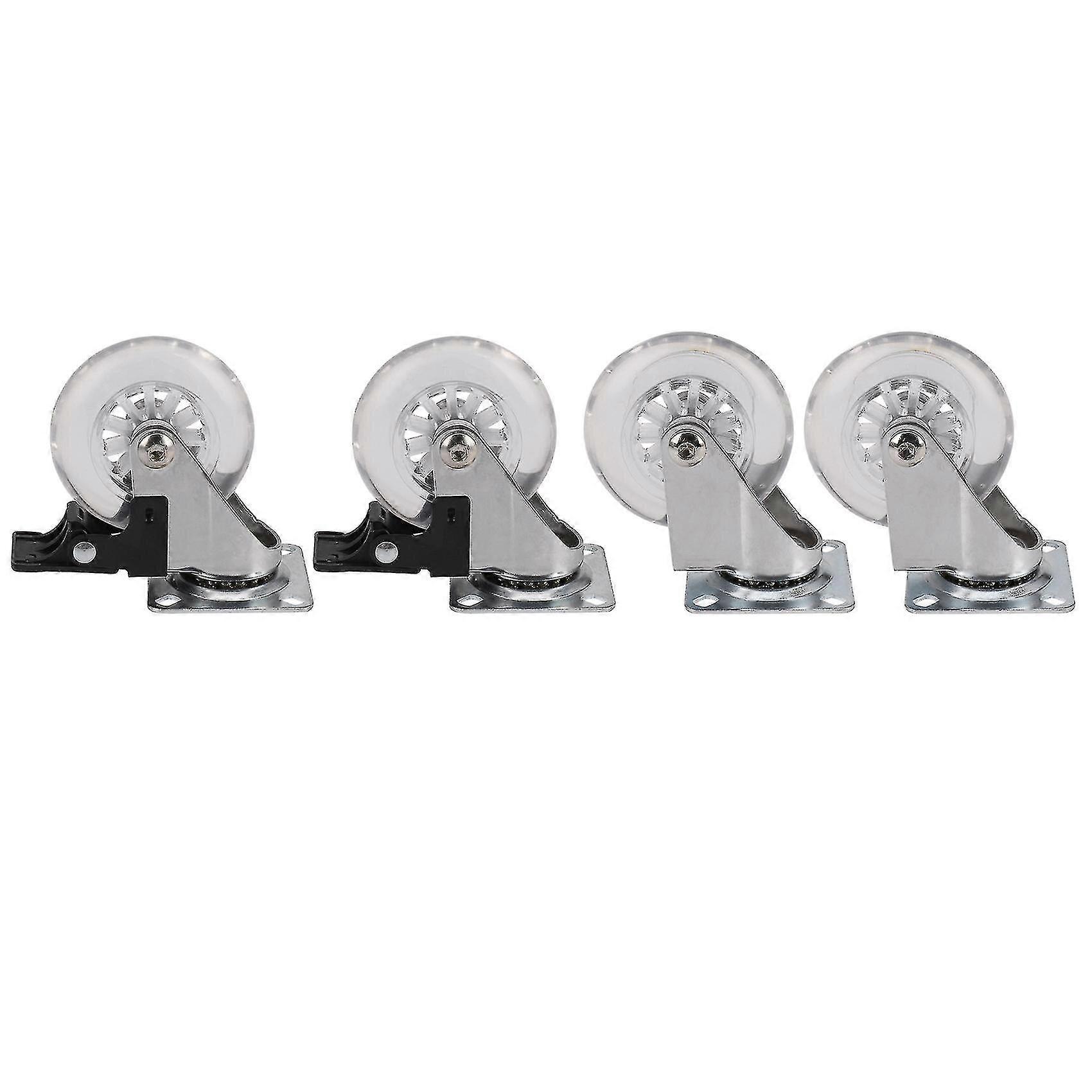 4 X Heavy Duty 75mm Swivel Wheels Trolley Furniture Caster With Brakes ...