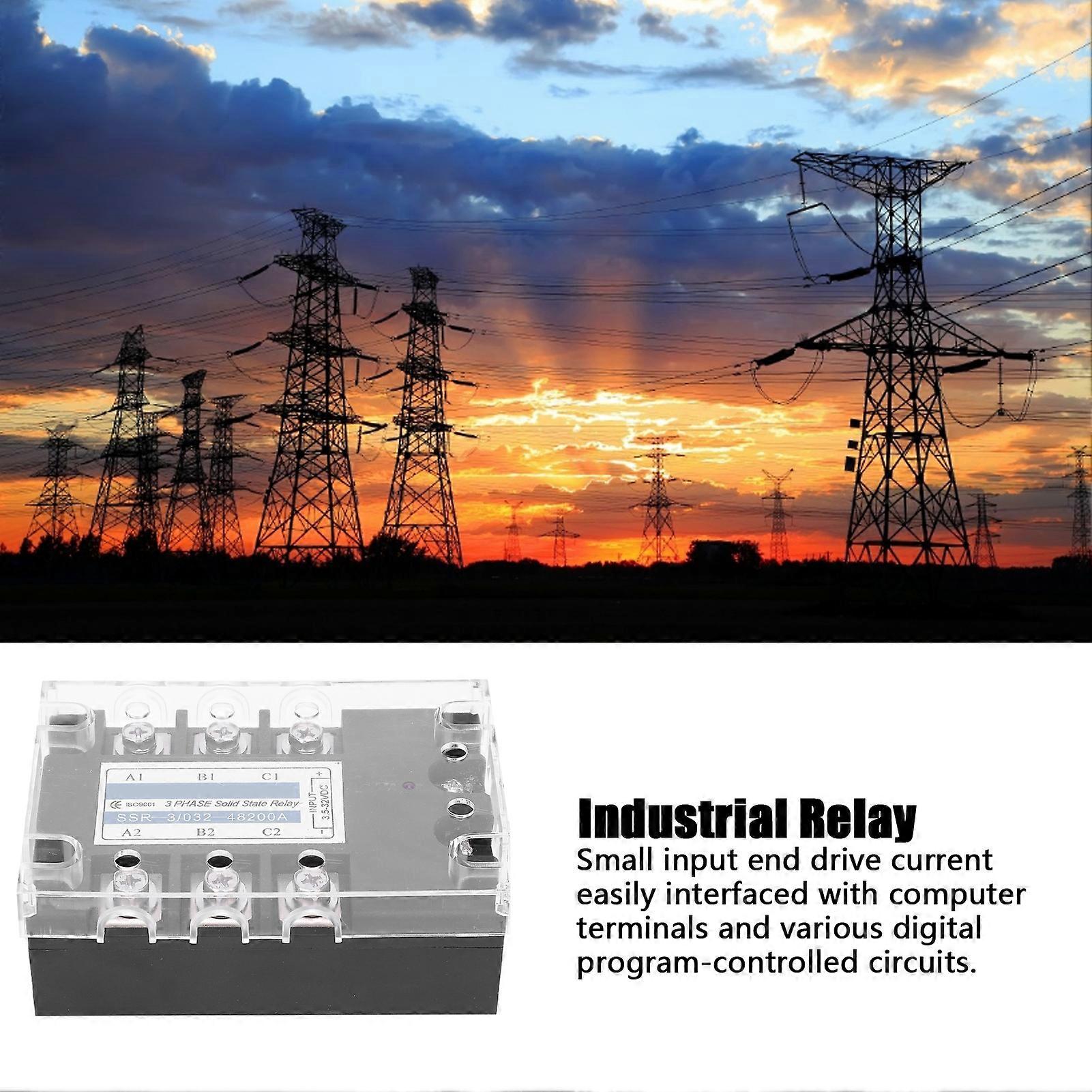 3Phase SSR DC Control AC 480V 200A Solid State Relay Industrial ...