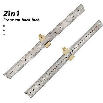 Stainless Steel Positioning Ruler, Ruler Tool Brass Steel Ruler Block ...