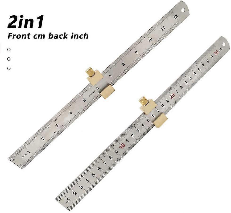 Stainless Steel Positioning Ruler, Ruler Tool Brass Steel Ruler Block ...