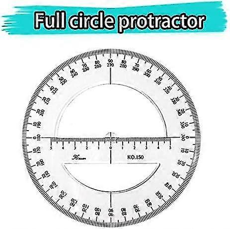 15cm Plastic 360 Full Circle Protractor Math Measuring Tool Full Medium ...