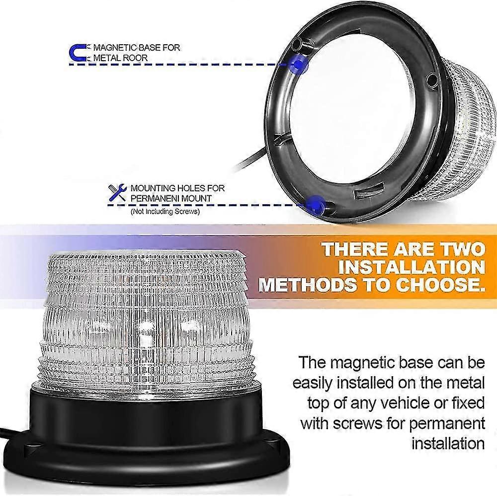 12v-80v Led Traffic Warning Light, 10 Flashing Modes Energy Emergency ...