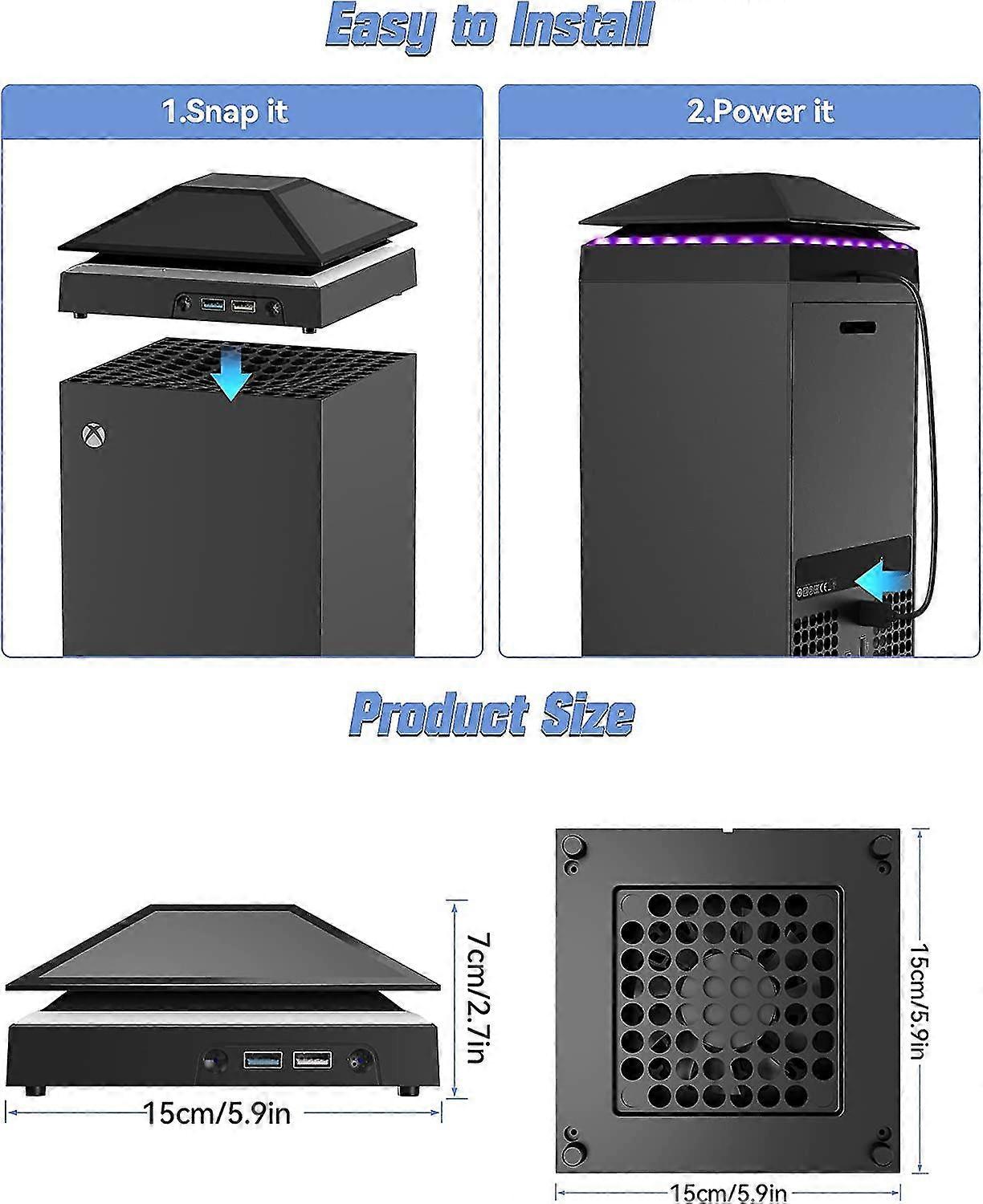 Cooling Fan Compatible Xbox Series X With Rgb Led Light, 3 Gears ...