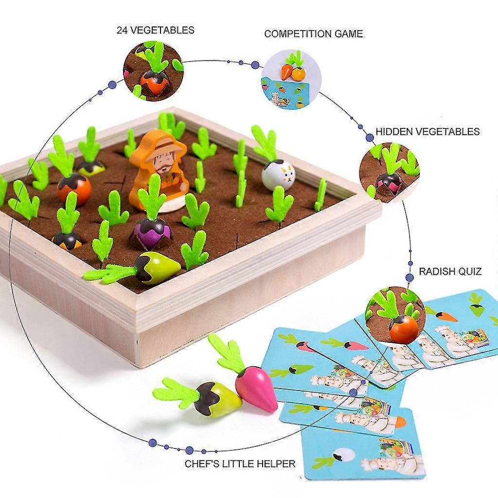 Parent-child Interactive Board Games Wooden Radish Memory Chess, Early ...