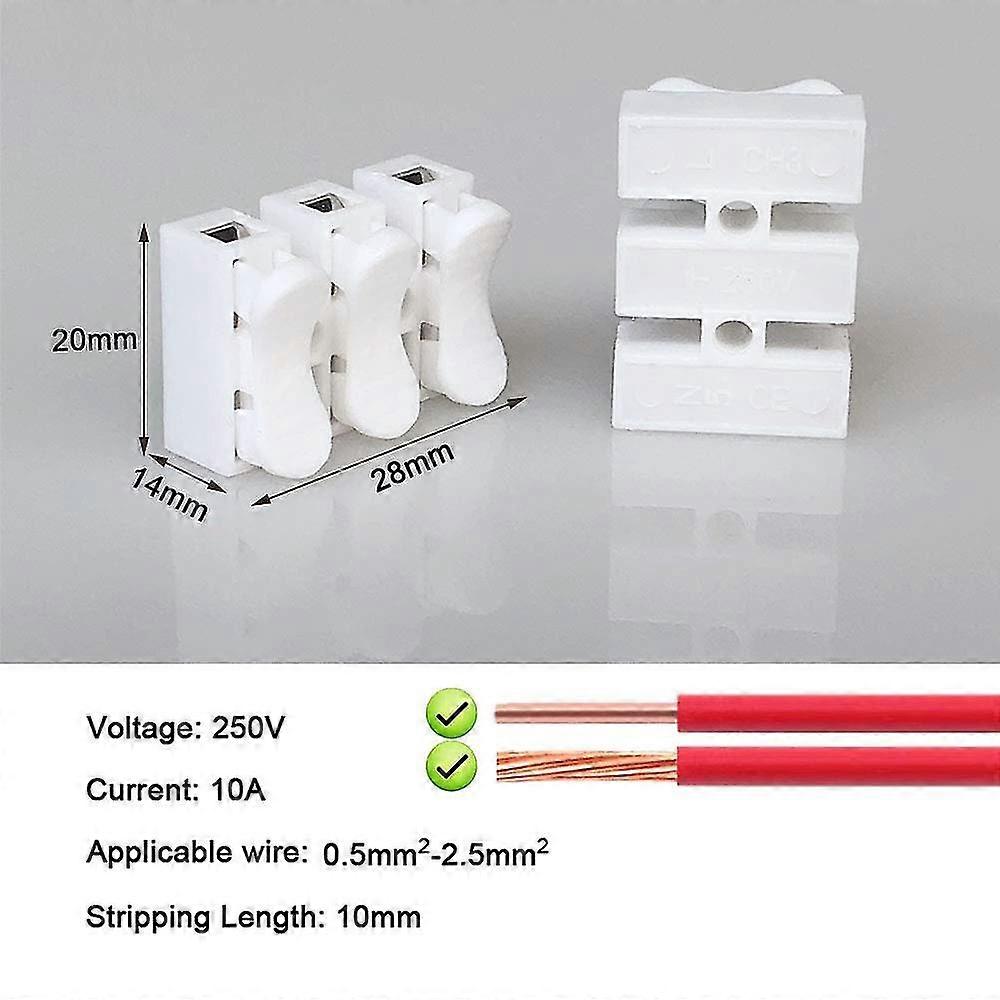 60 Pcs Ch3 Spring Wire Connectors, Electrical Cable Clamp Terminal ...