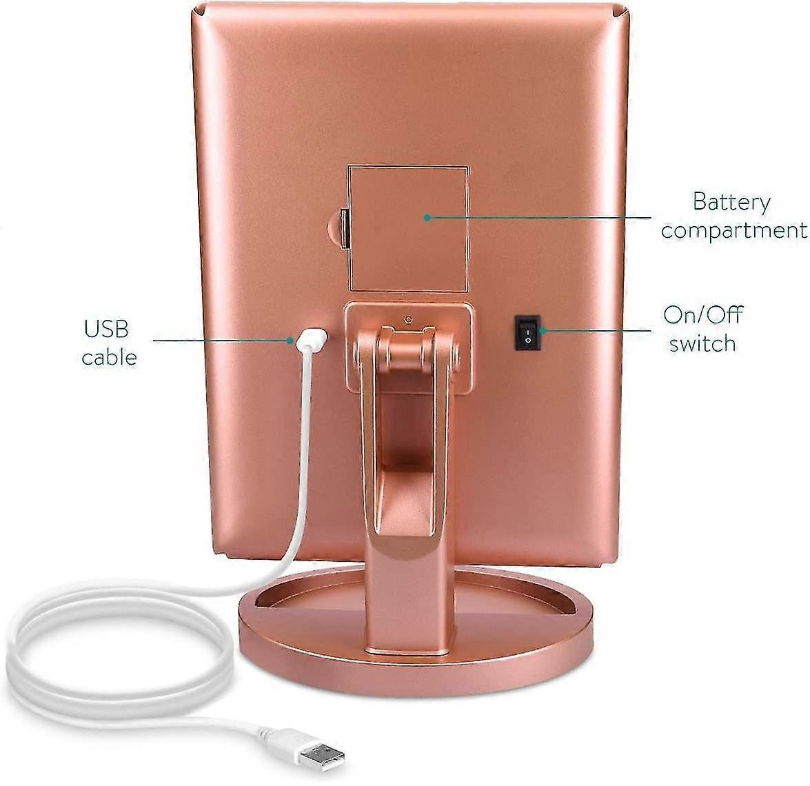 3 Sided Led Illuminated Desk Mirror - Freestanding Folding Triptych ...