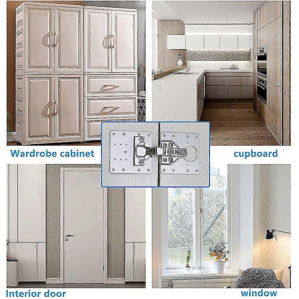 10pcs Cabinet Hinge Repair Plate Kit Kitchen Cupboard Door Hinge Mounting Plate With Holes Flat ...