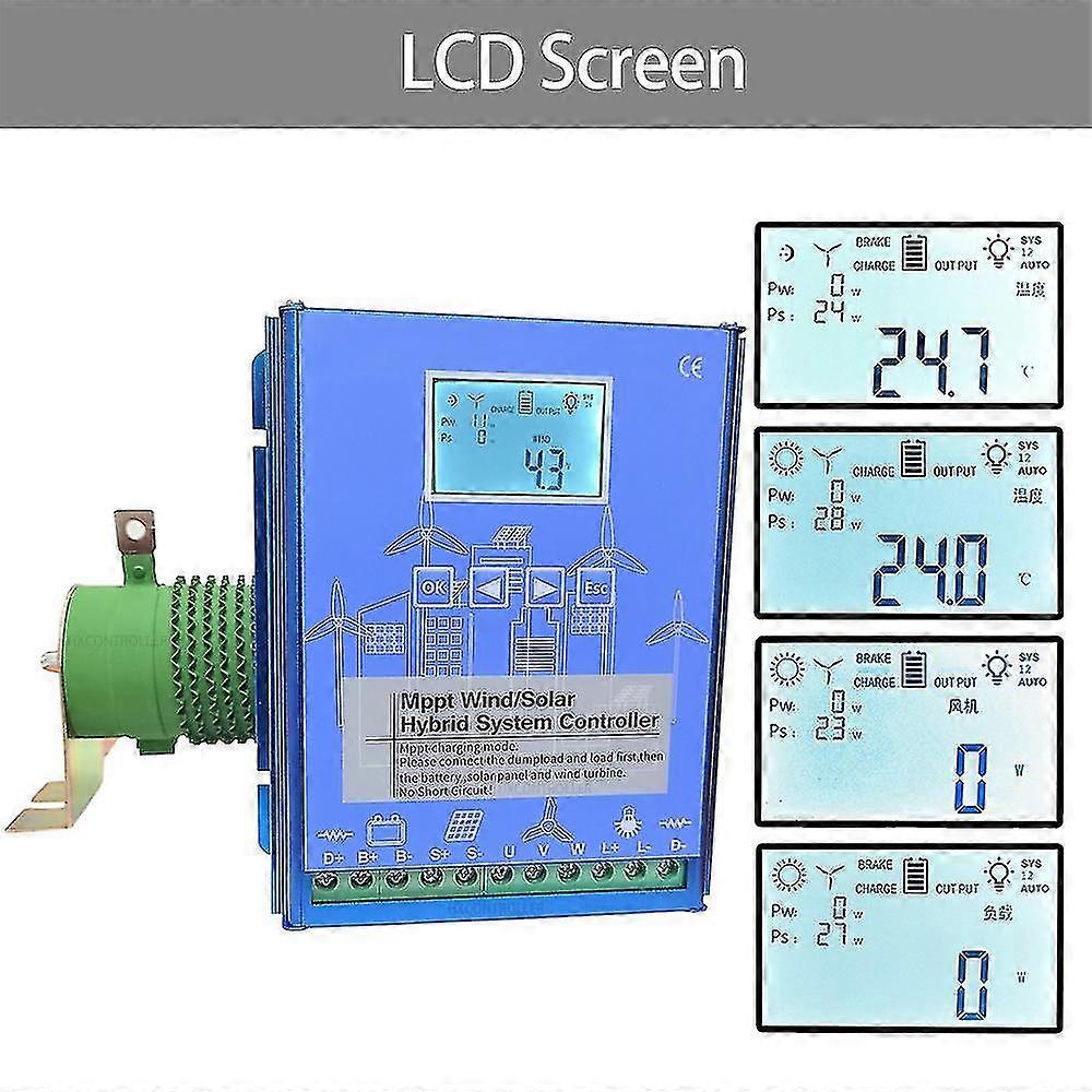2800w Mppt Hybrid Solar Wind Charge Controller Wind Turbine Generator ...