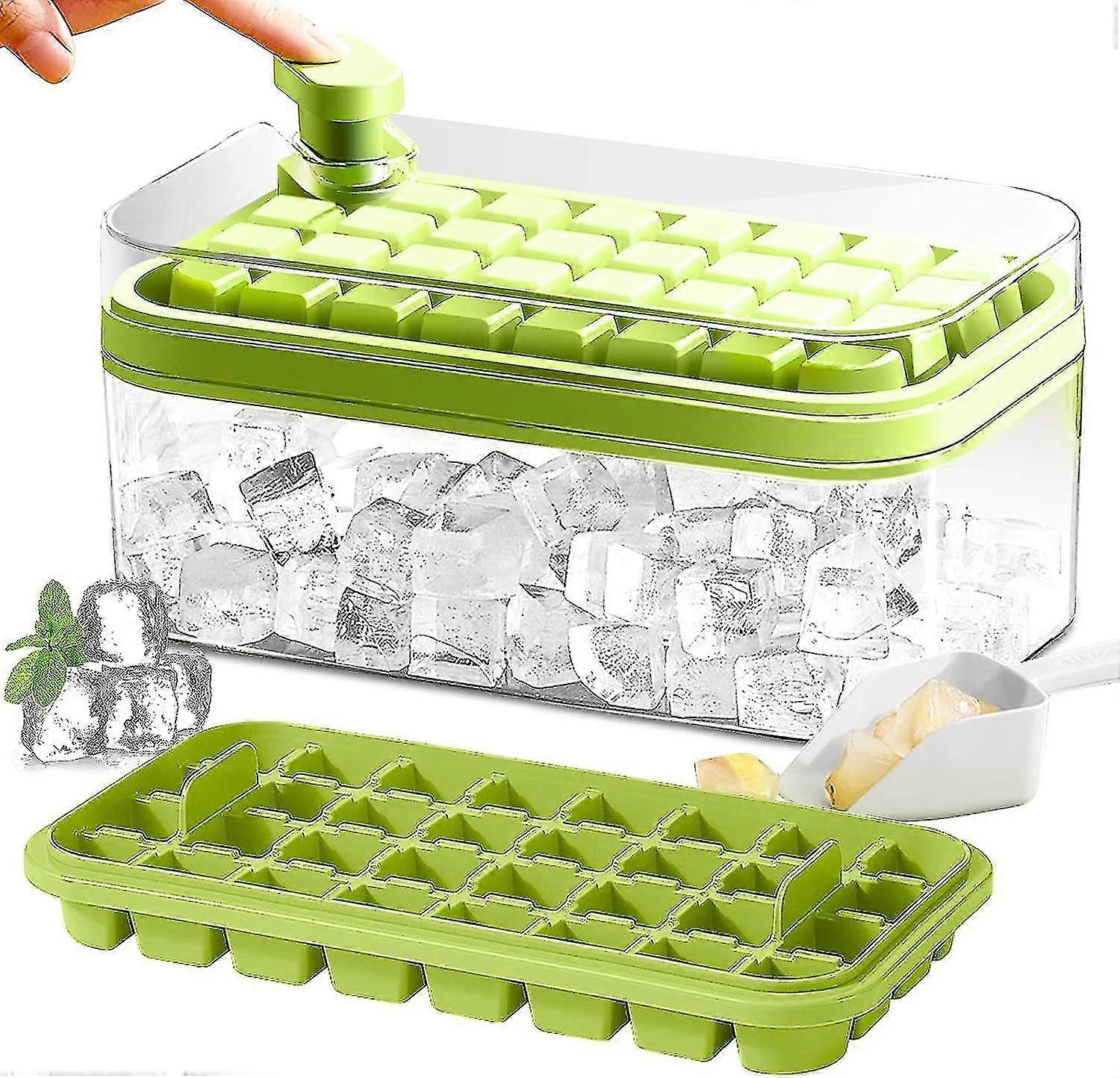 One Piece, Ice Box With Lid, Ice Scoop And 2 Ice Cube Trays For Freezer ...