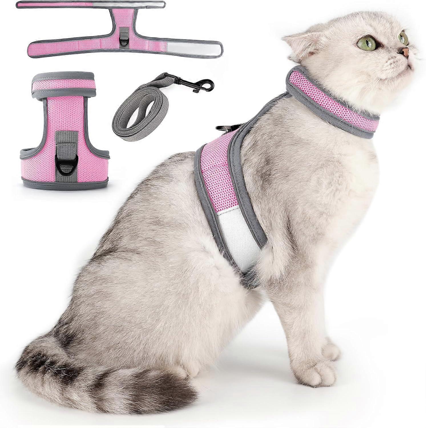 Cat Harness and Leash Set, Dual Adjustable Magic Tapes Escape Proof ...