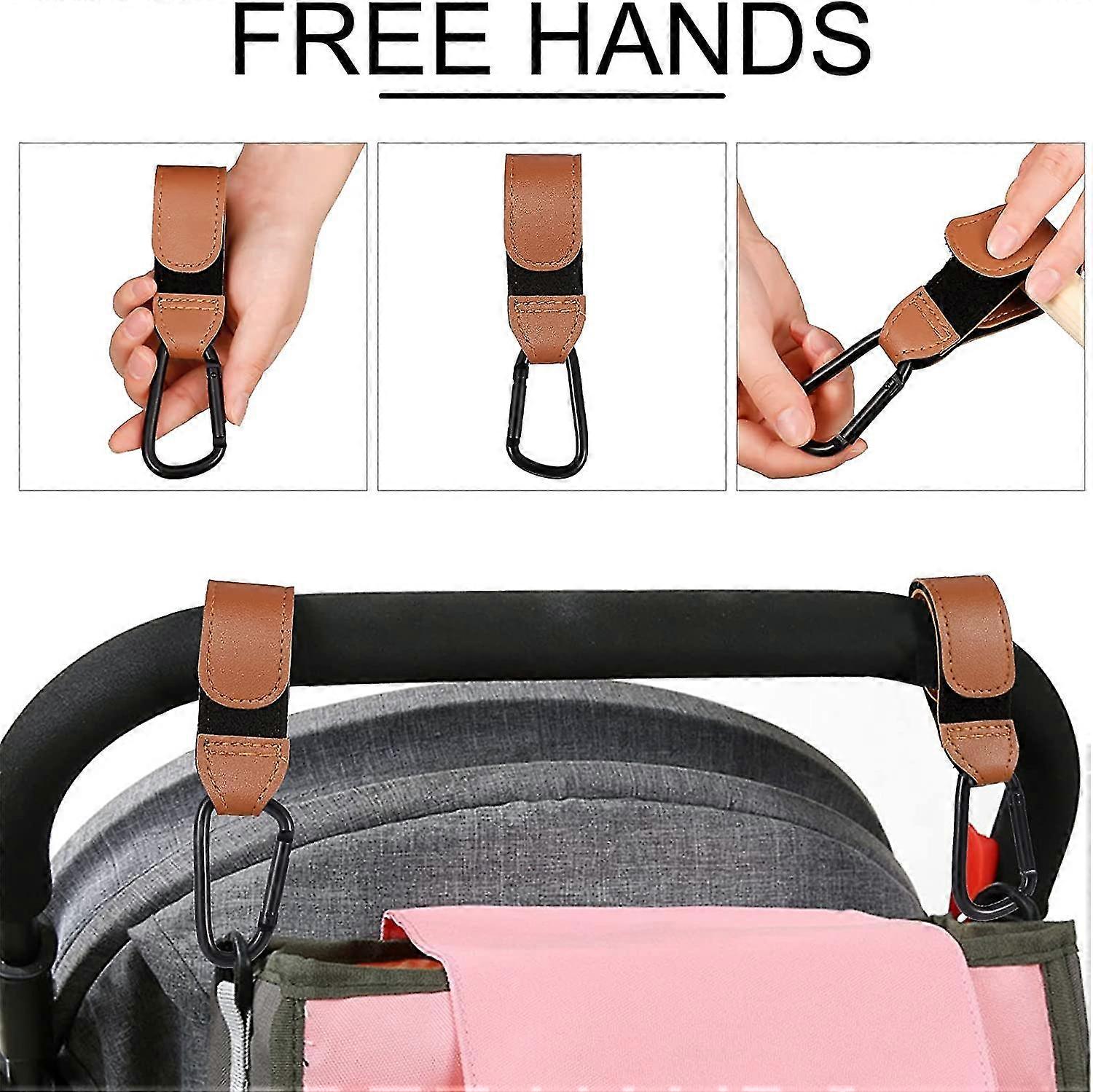 2 Pack Leather Style Buggy Clips,pram Hooks Pram Clips For Hook Your ...