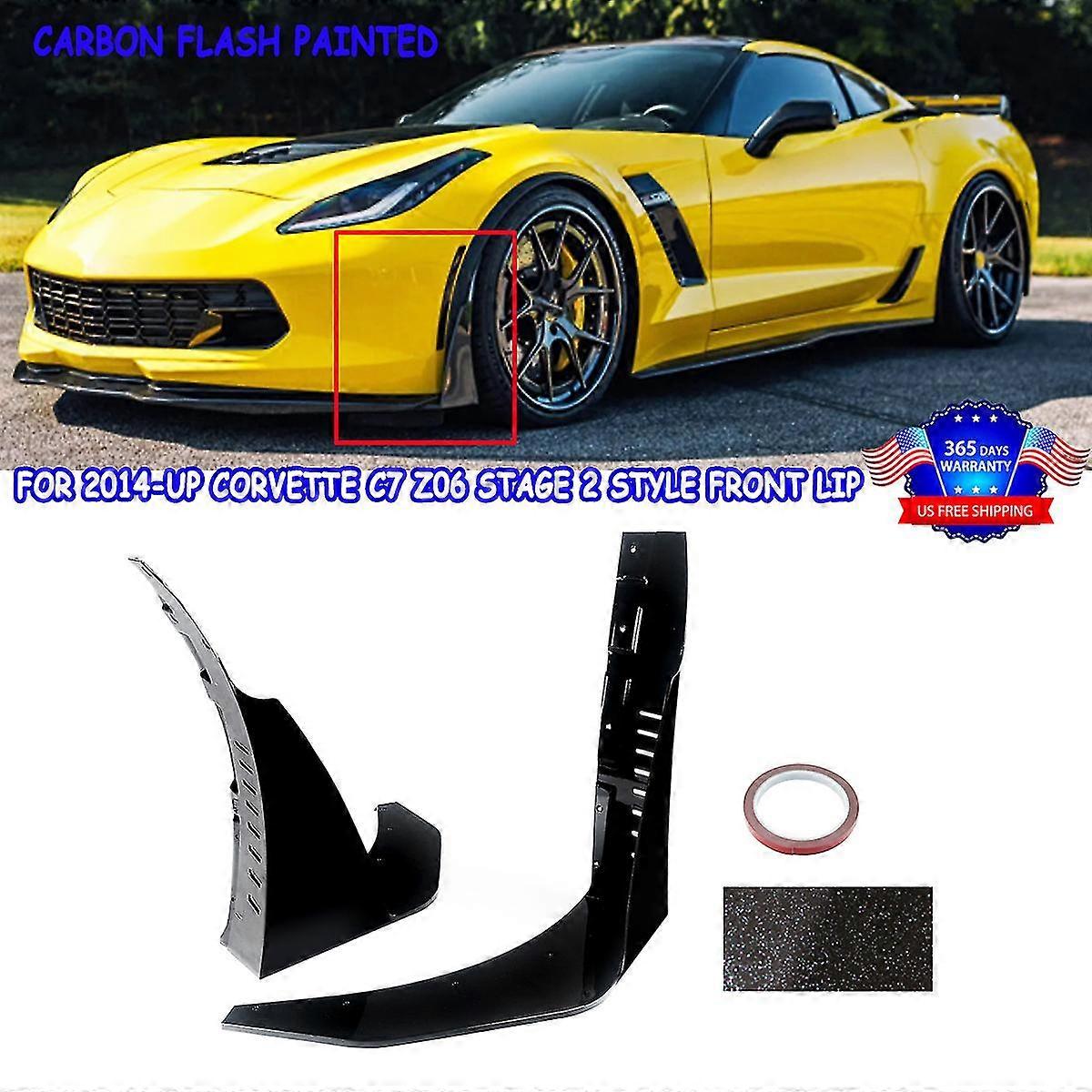 CARBON FLASH Z06 Stage 3 Front Lip Extension Splitter For Corvette C7 ...