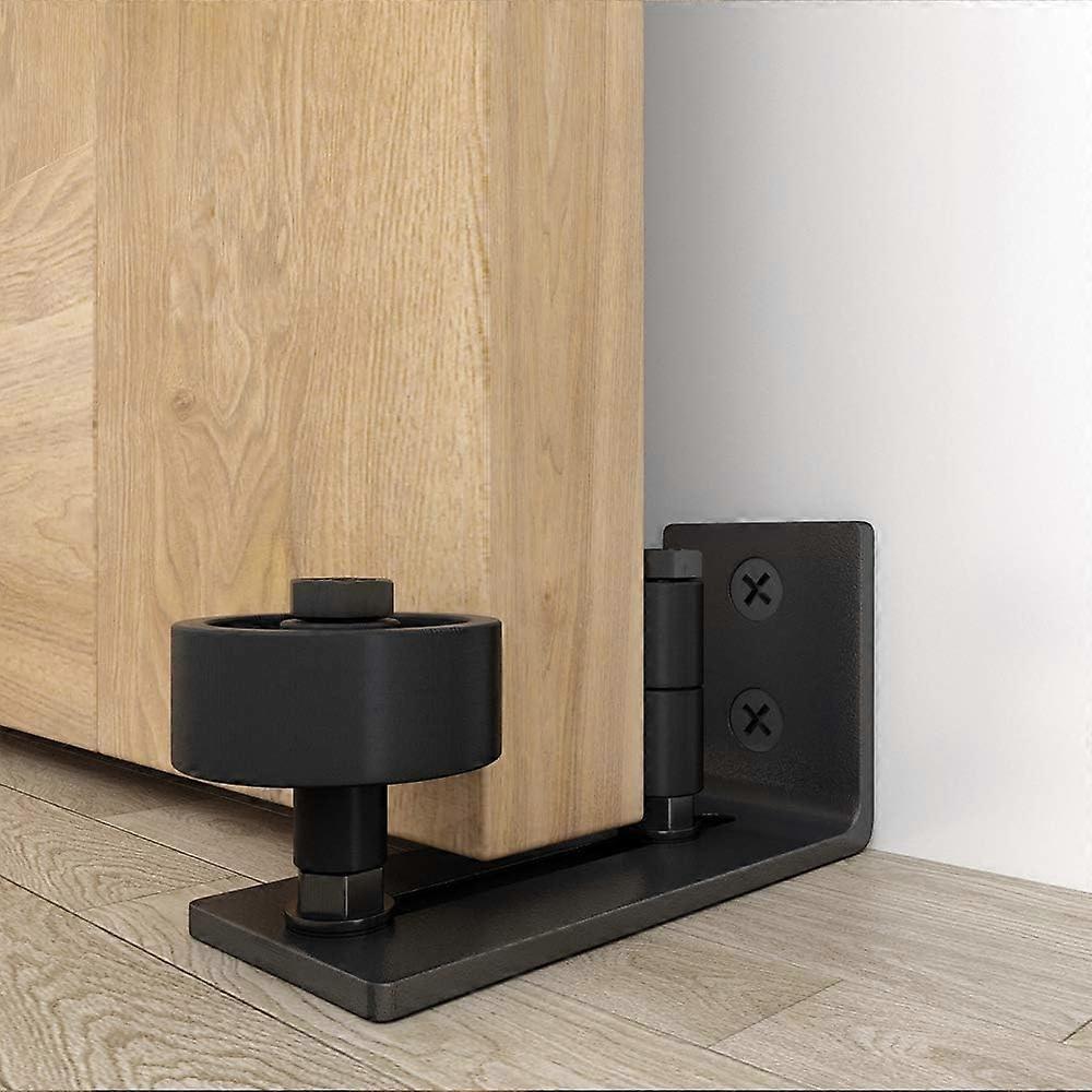 2 Pack Sliding Barn Door Floor Tracks, Wall Mounted, Adjustable Rollers ...