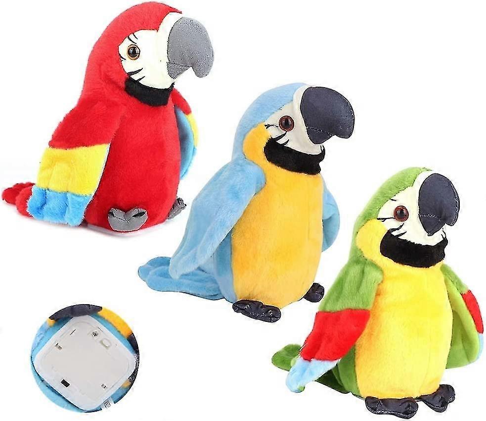 Talking Parrot Plush Toy Electric Record Interactive Parrot Bird Toy ...
