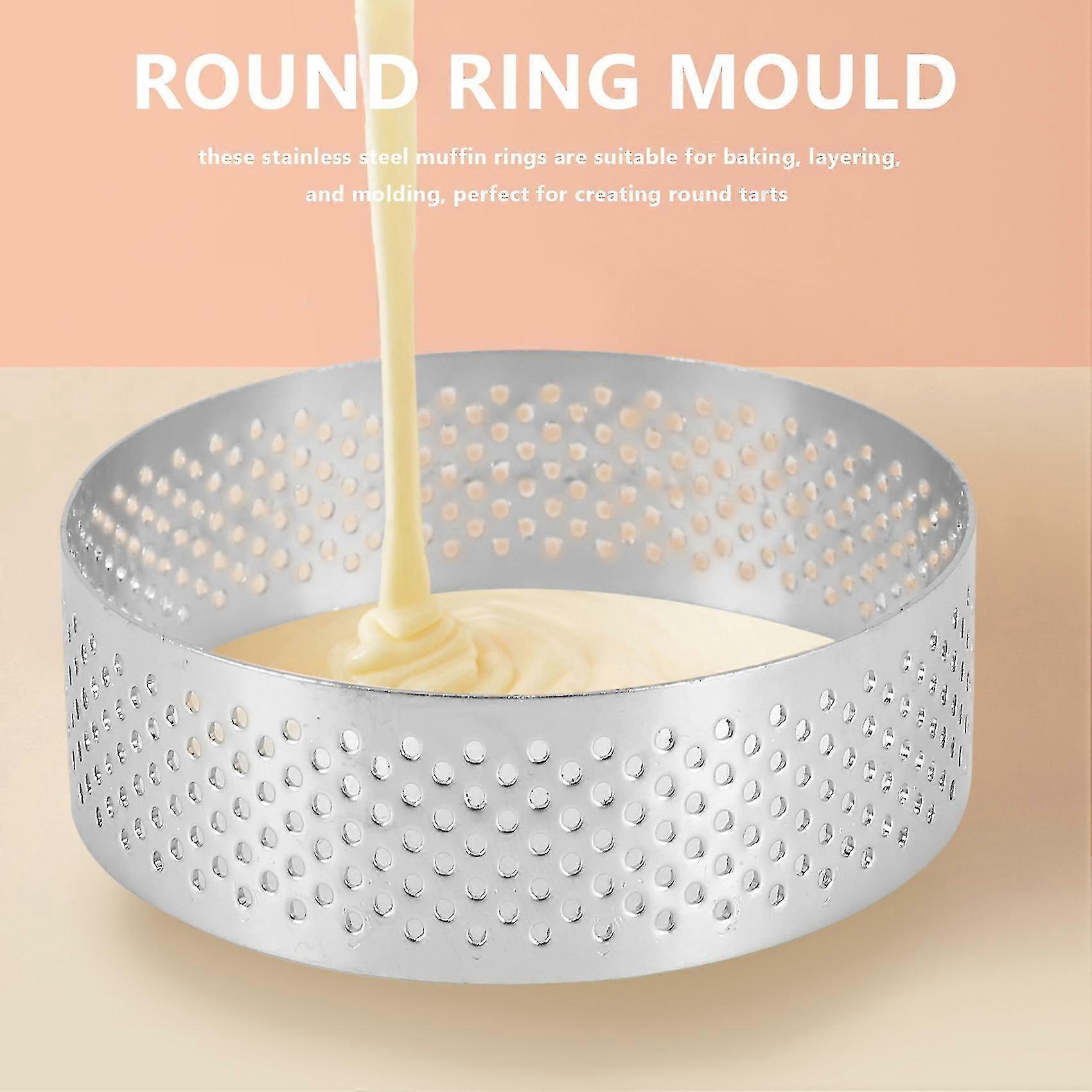 12 Pack Stainless Steel Tart Rings 3 In,perforated Cake Mousse Ring ...