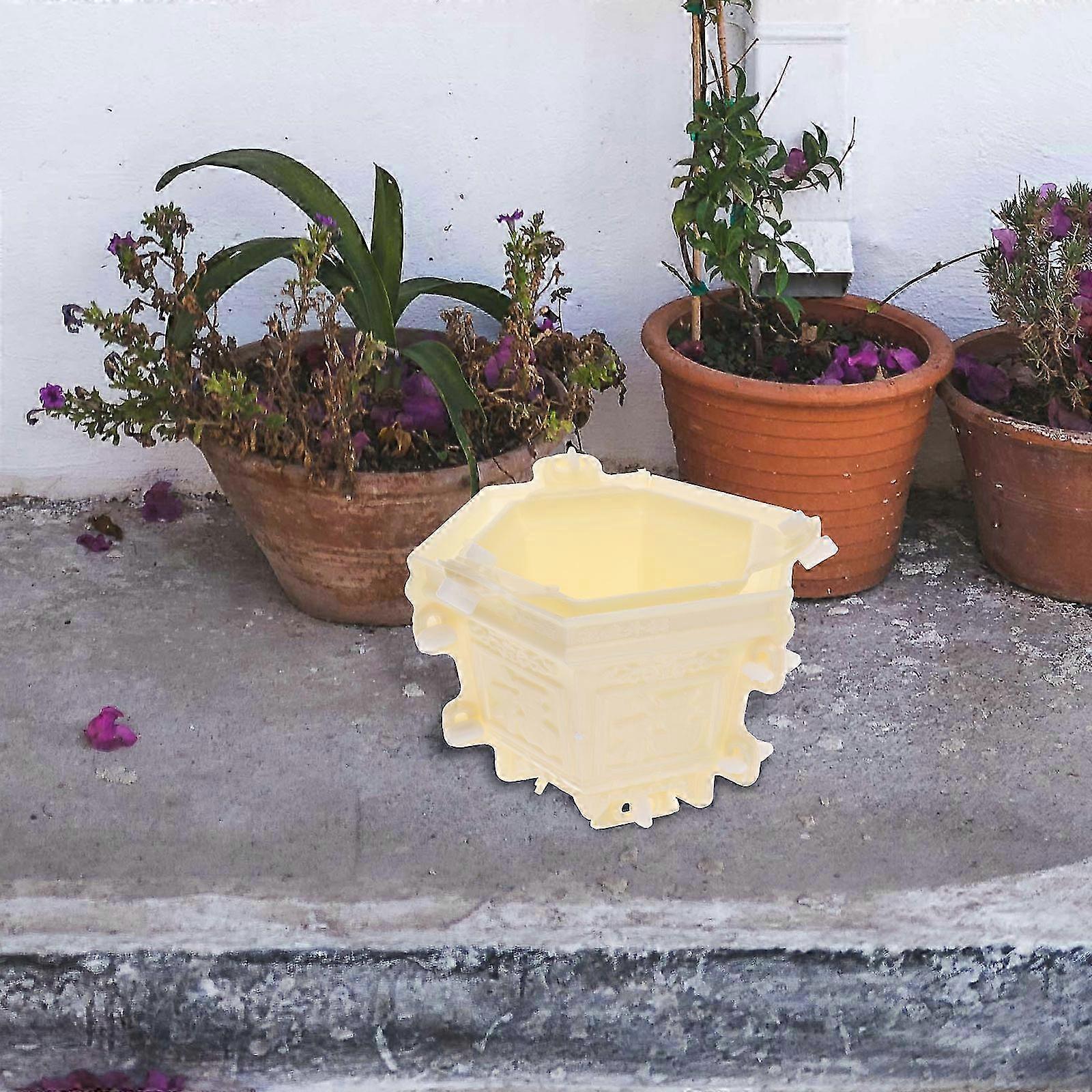 1 Set Concrete Flower Pot Molds Diy Flower Pot Mold Plastic Planter ...