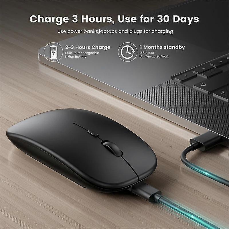 2.4GHz Wireless Mouse Rechargeable Bluetooth Mouse Portable Mouse ...