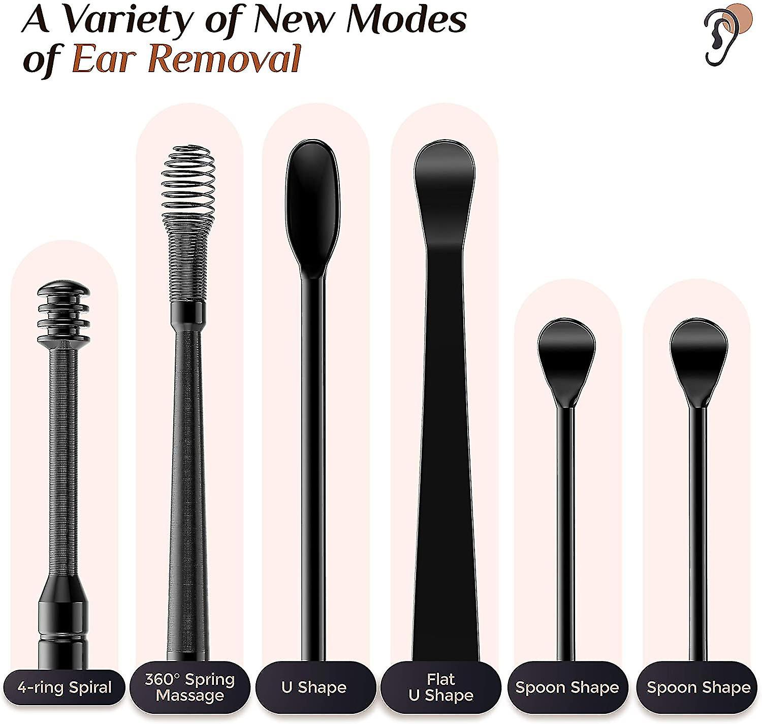 Ear Wax Removal Kit, 6-in-1 Ear Pick Tools Reusable Ear Cleaner | Fruugo UK