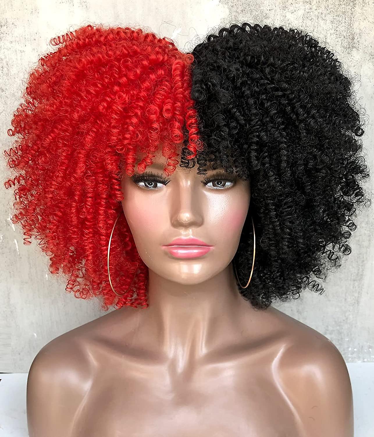 Goodly hair Short Afro Wigs For Black Women Curly with Bangs GB DE AU ...