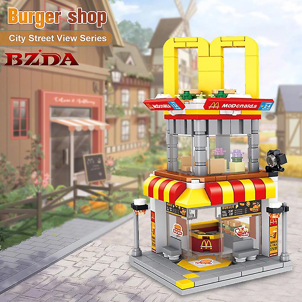 Mini Blocks City Street View Series Coffee Shop Burger Shop Convenience ...