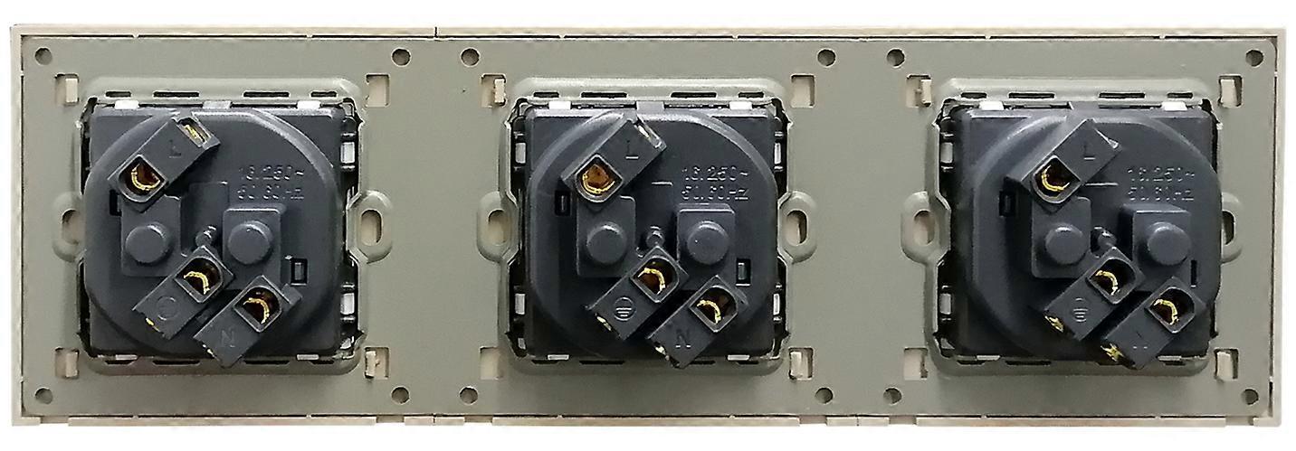 Eu Plug Power 3 Gang Outlets With 2 USB Ports Wall Triple Sockets 16A ...