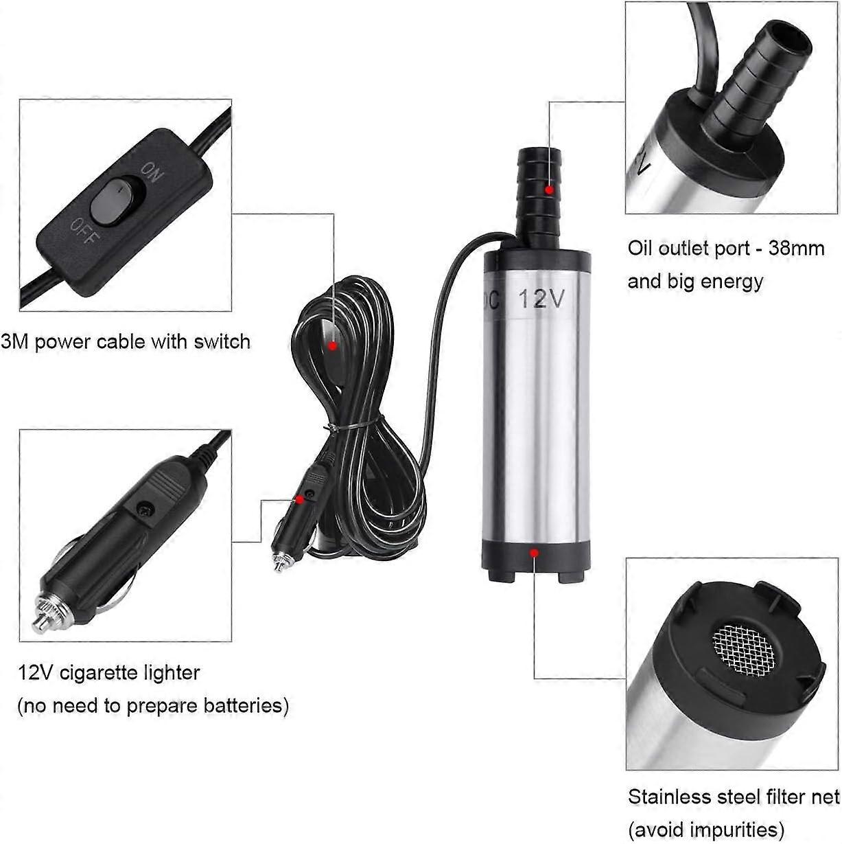12V Fuel Pump, Water Drain Pump (oil, diesel car transfer or refuelling ...