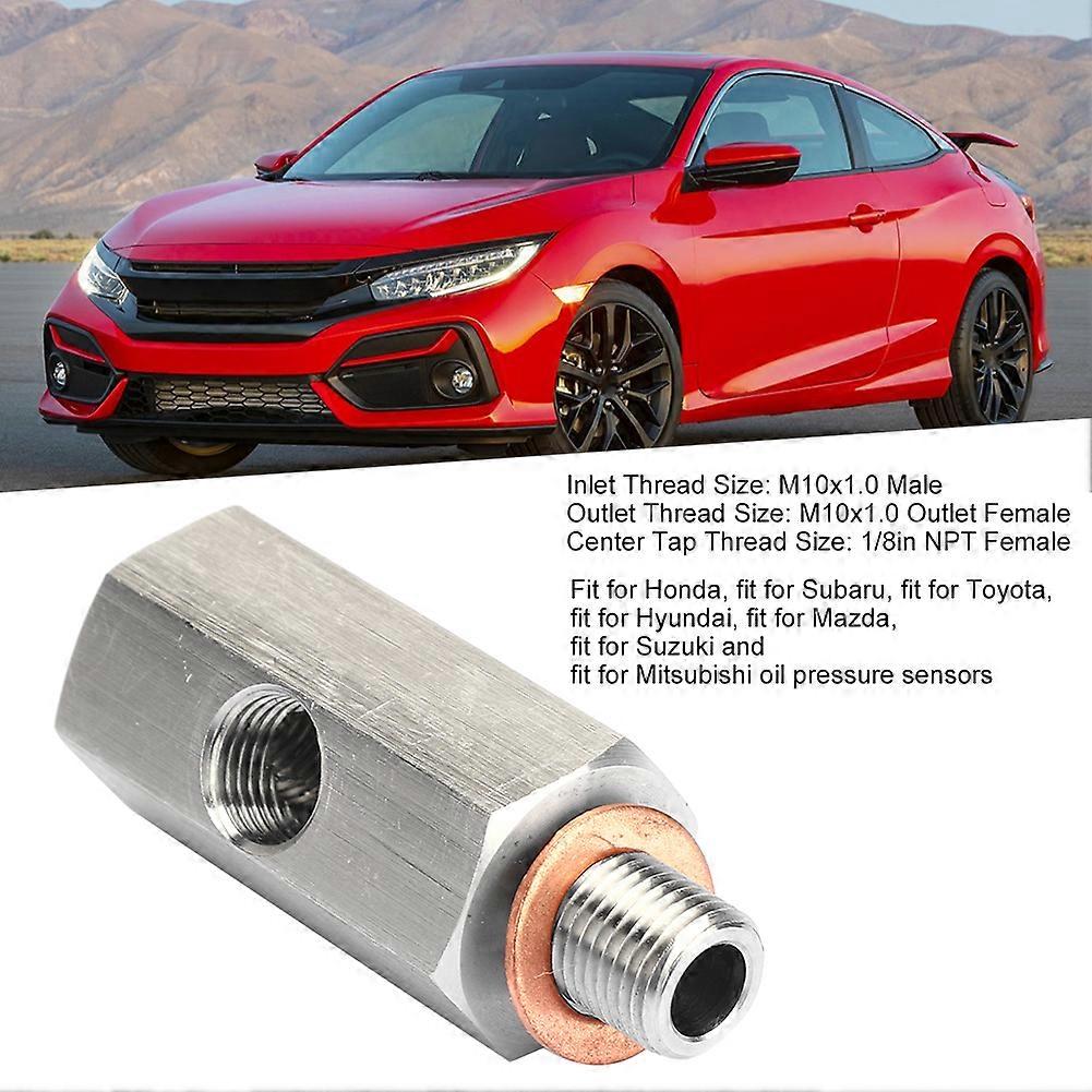 1/8in NPT Oil Pressure Sensor Tee to M10 10x1.0 Male Adapter Turbo ...