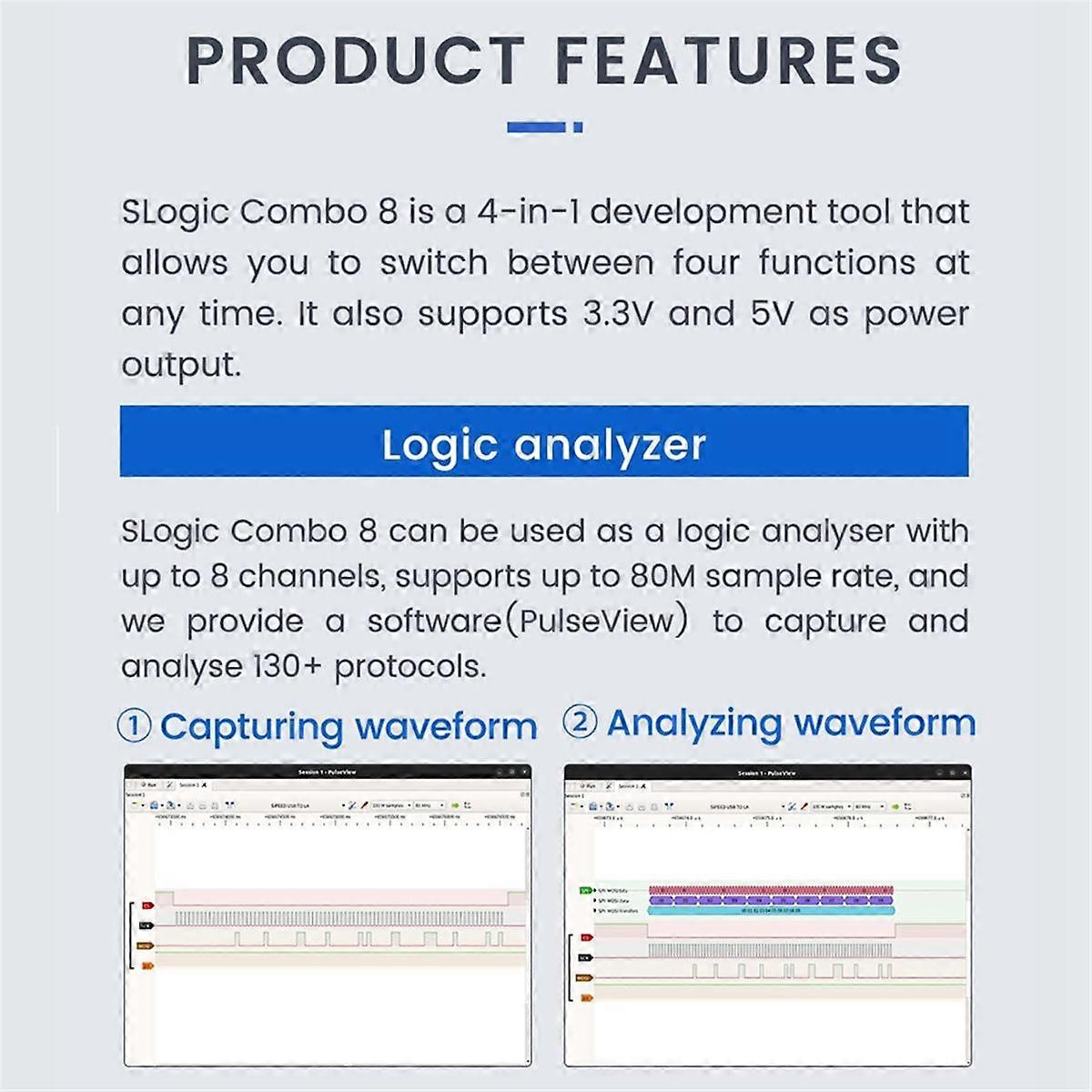 SLogic Combo 8 Slogic Analyzer DAPLink CKLink Debugger Tool Black | Fruugo UK