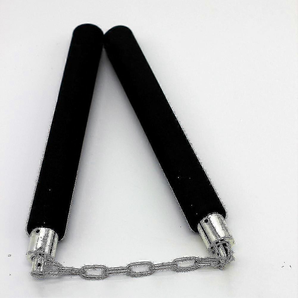 Durable Metal Chain Martial Sponge Nunchaku Show Sticks (color: Black ...