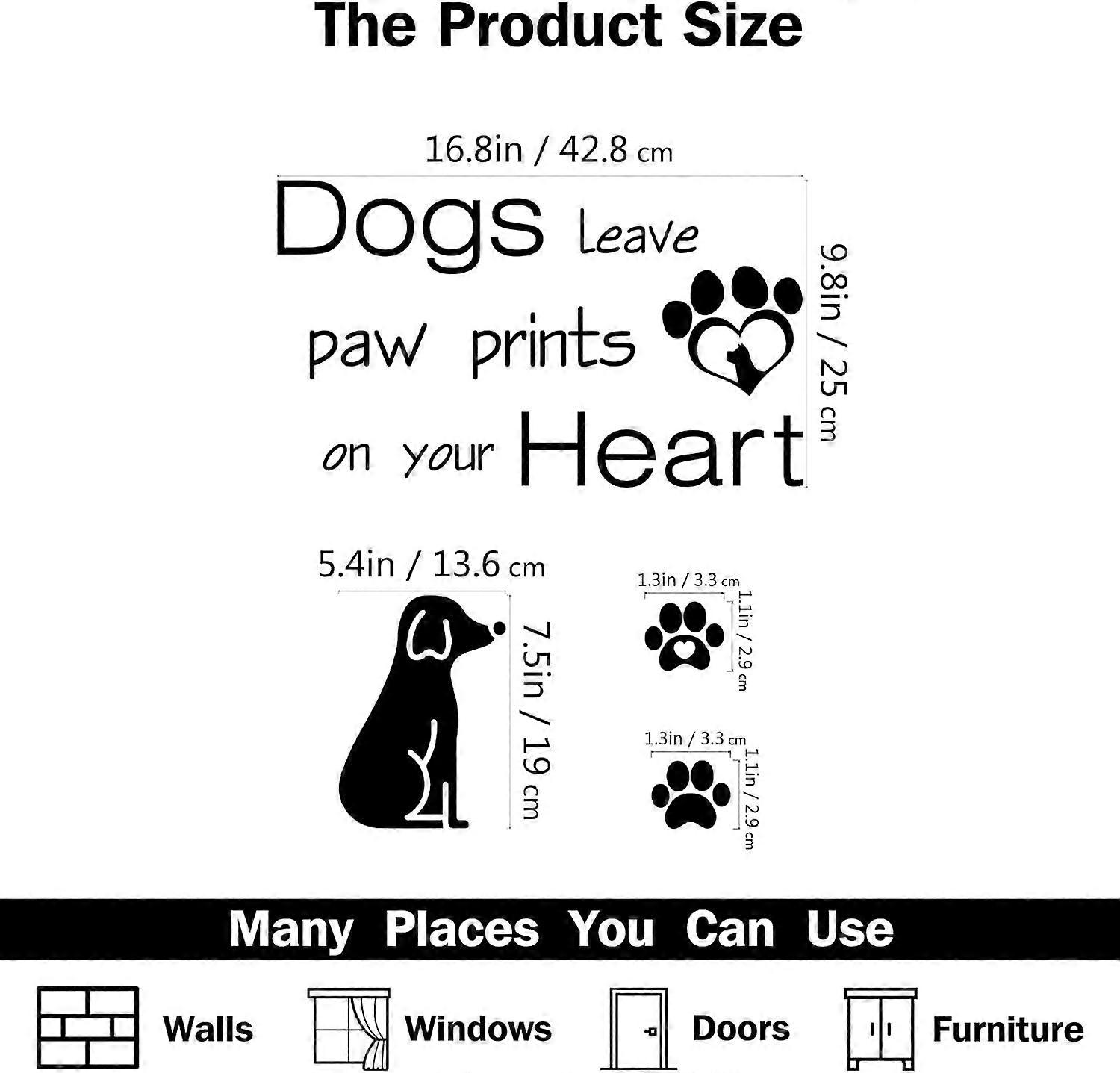 Dog Wall Decals Pets Saying Wall Decals Dogs Leave Paw Prints on Your ...