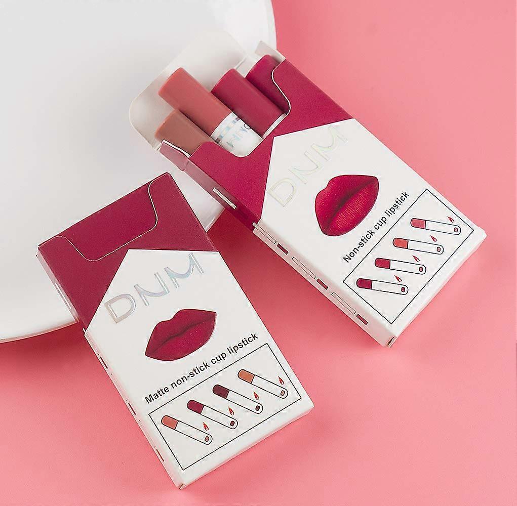 Mini Matte Red Cigarette Lipstick 4 Pack Sets Lip Kit, Litte Smoke Tube ...