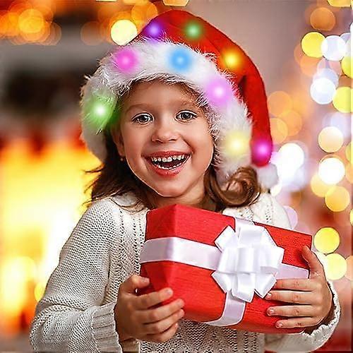 LED Hat funny hat Plush Santa Hat Light Up Funny Hats for Kids Adults ...