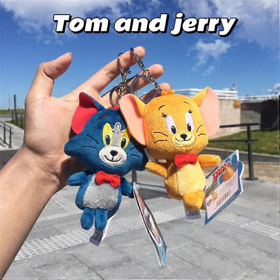 HaKeLai Chibi Tom And Jerry Plush Toys Keychain Key Rings Anime Cartoon ...