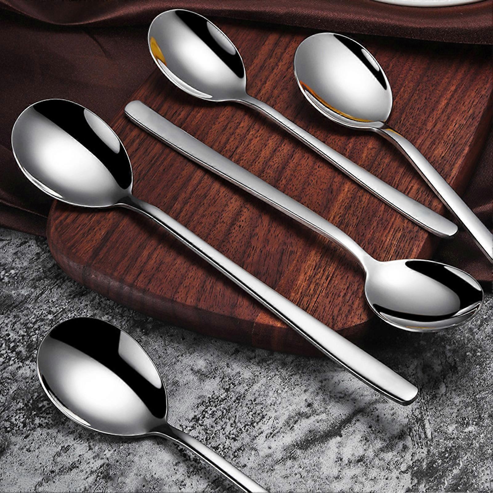 Stainless Steel Soup Spoon Durable Rust-Proof Dessert Tablespoons ...